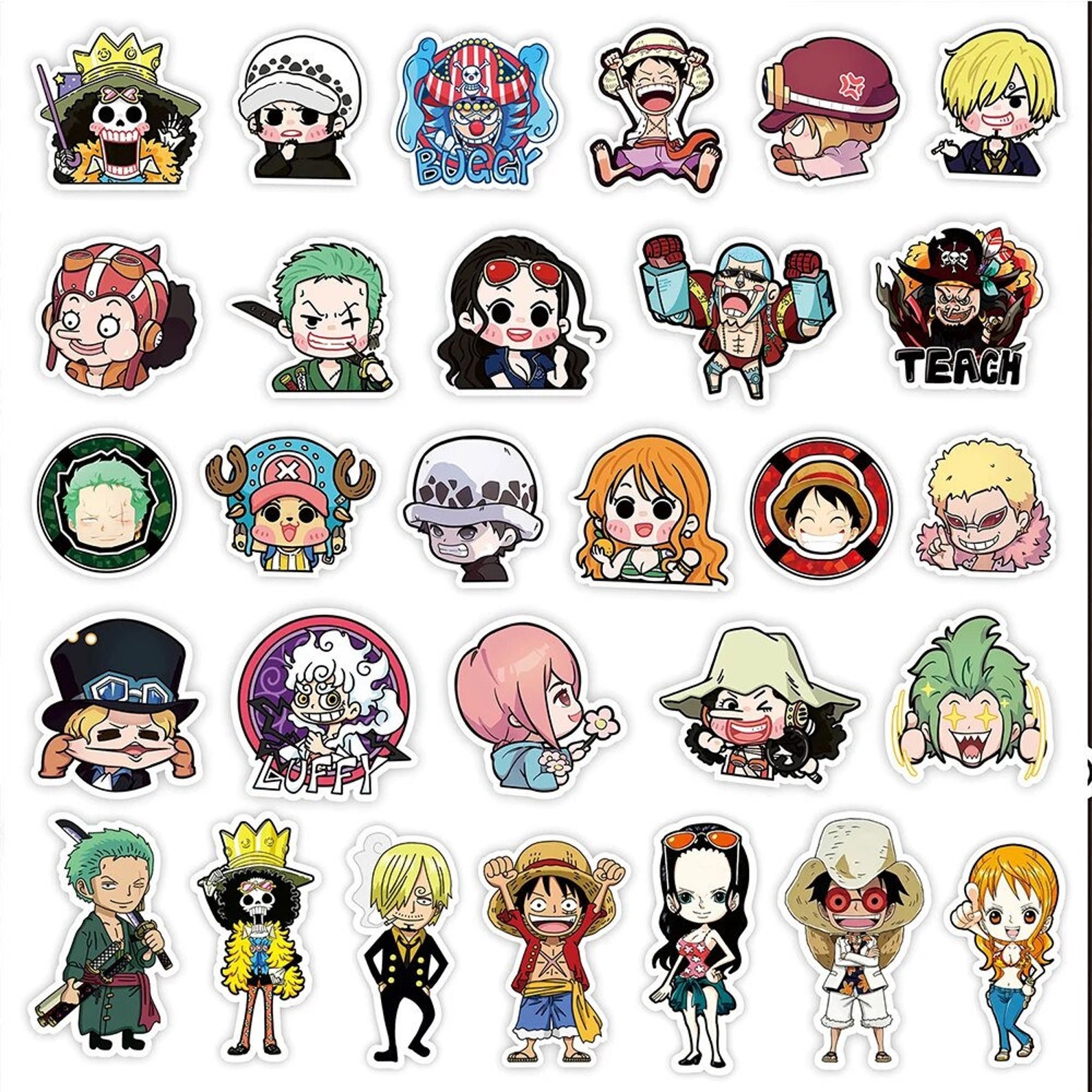 10/20/40/80pcs Cute Cartoon One Piece Anime Graffiti Stickers Aesthetic ...