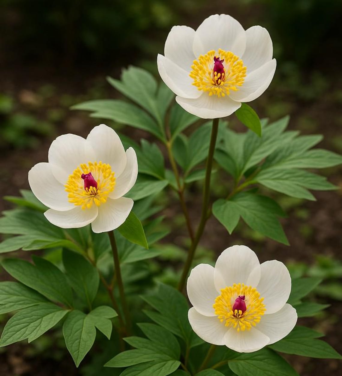 Paeonia Japonica (japanese Peony, Japanese Woodland Peony) Flower Shrub ...