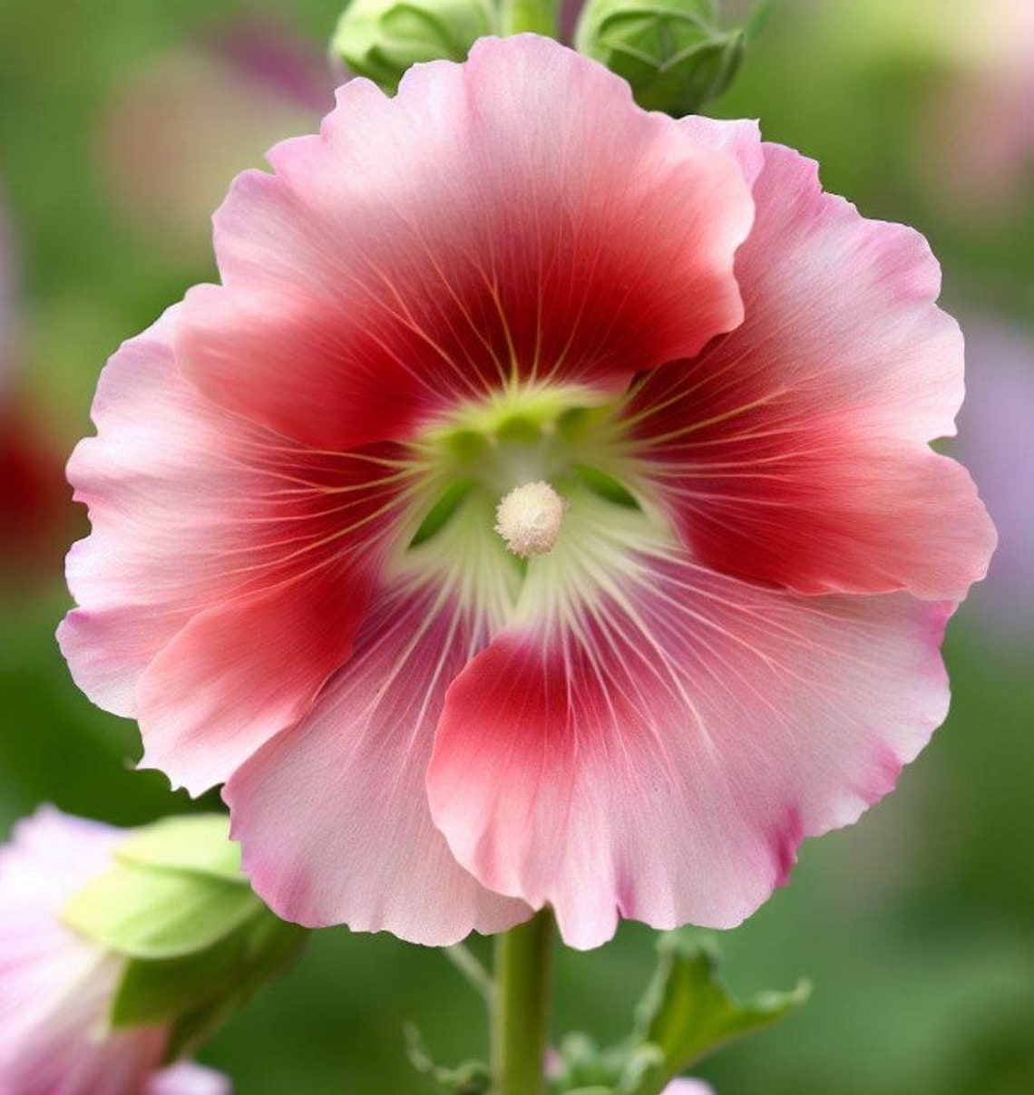 Alcea Rosea Hollyhock, Single Mixed Flower Seeds, Versatile Beauty ...