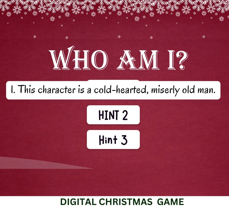 Guess Who Am I Fun Christmas Powerpoint Game for Holiday Parties Guess ...