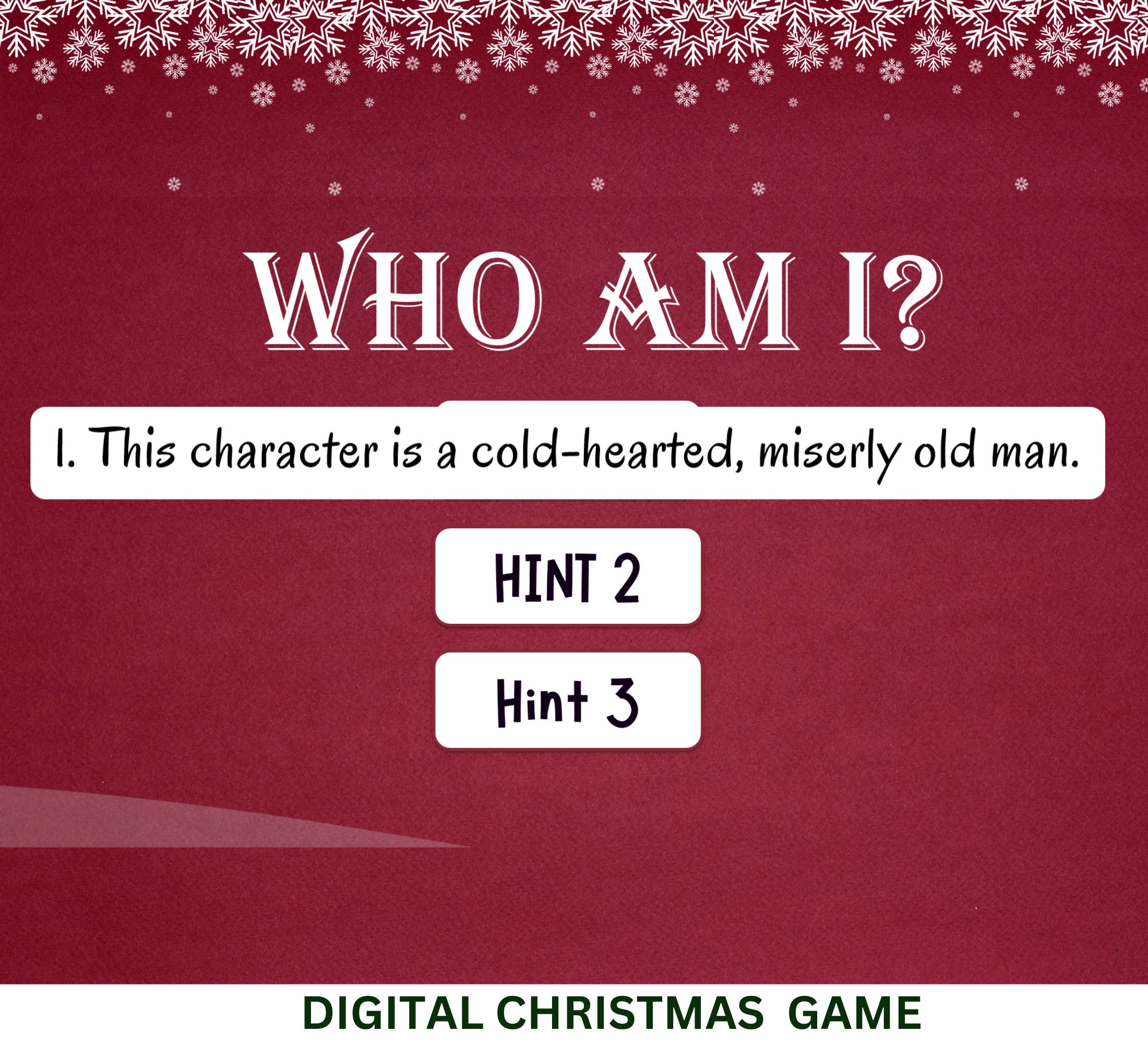 Guess Who Am I Fun Christmas Powerpoint Game for Holiday Parties Guess ...