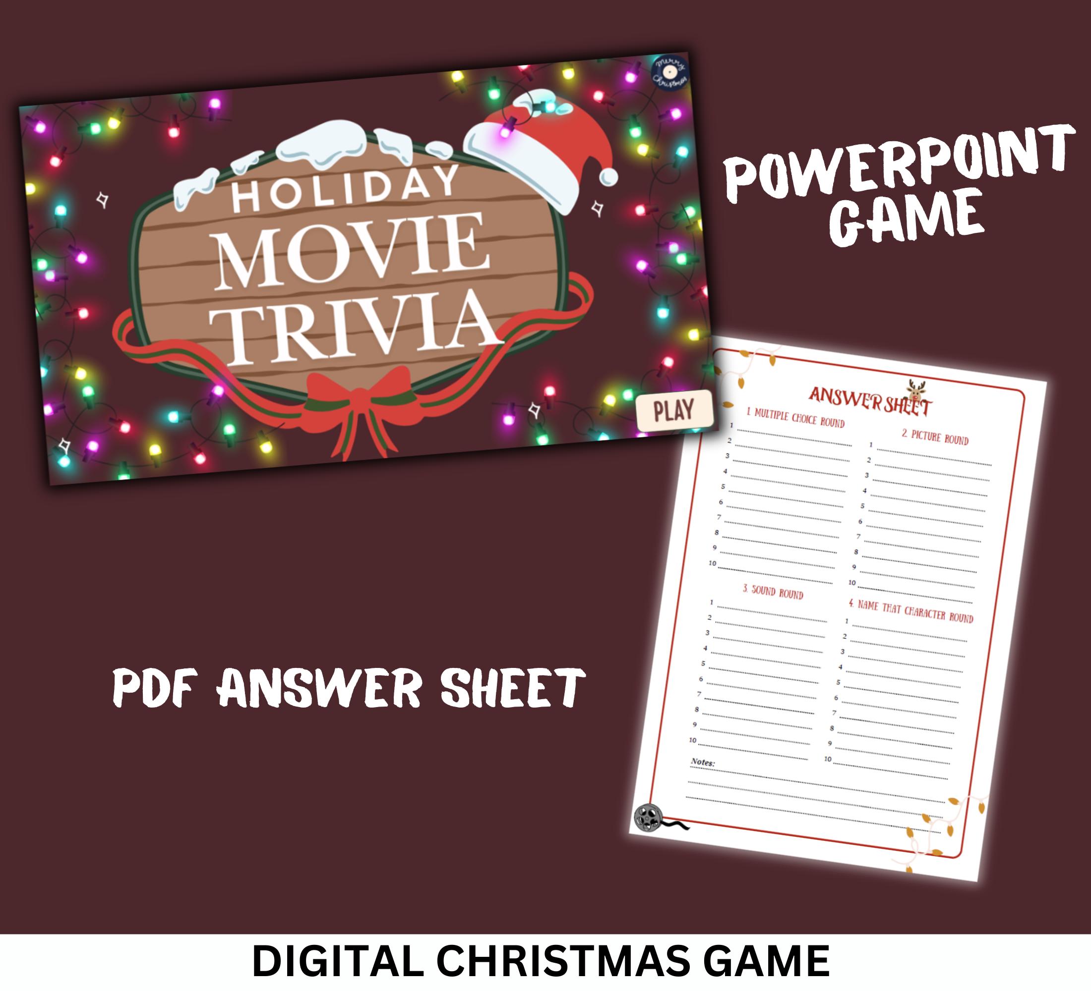 Ultimate Holiday Movie Trivia Game, Christmas Movie Quiz Night ...