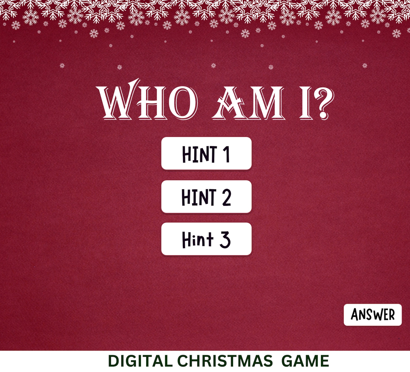 Guess Who Am I Fun Christmas Powerpoint Game for Holiday Parties Guess ...