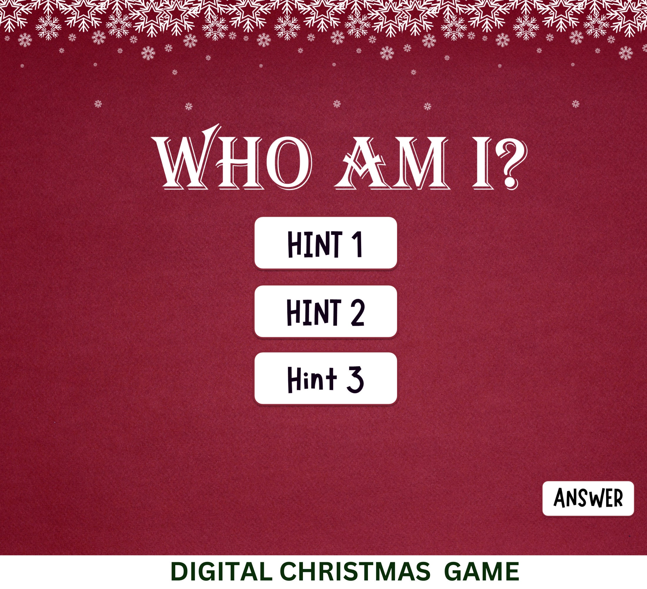 Guess Who Am I Fun Christmas Powerpoint Game for Holiday Parties Guess ...