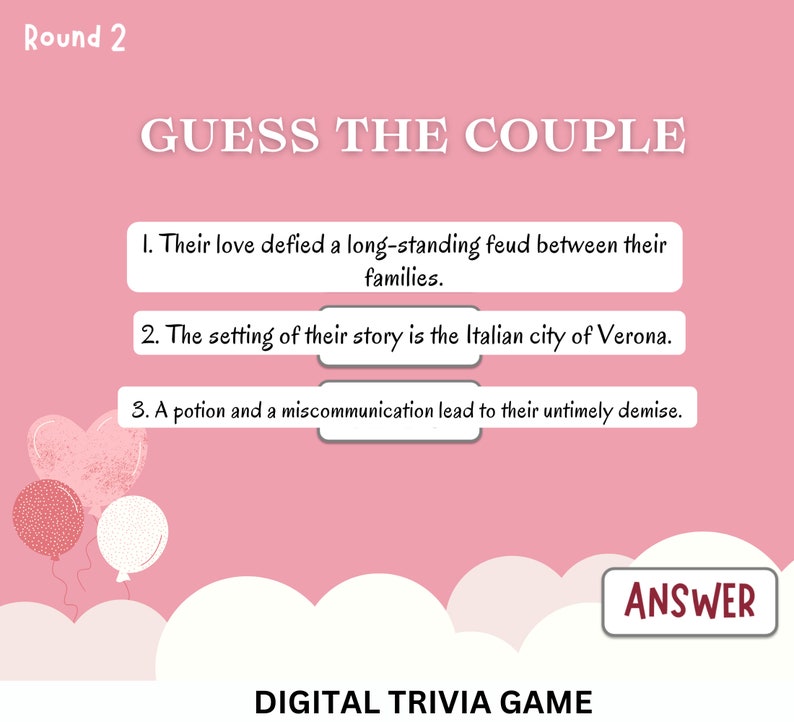 Fun and Interactive Guess the Iconic Couple Powerpoint Game, Perfect ...