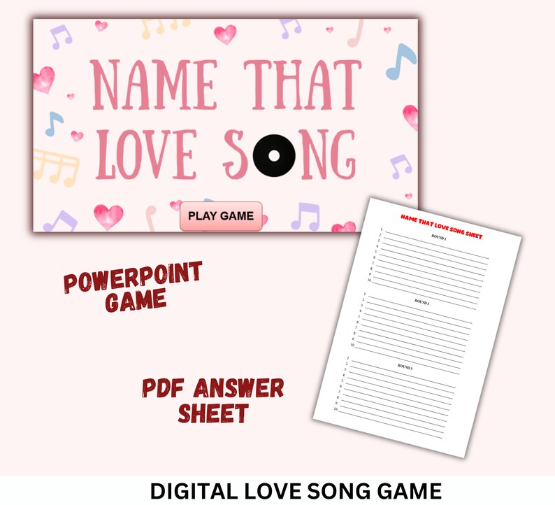 Valentine's Day Fun: Powerpoint Game, Name That Love Song, Couples ...