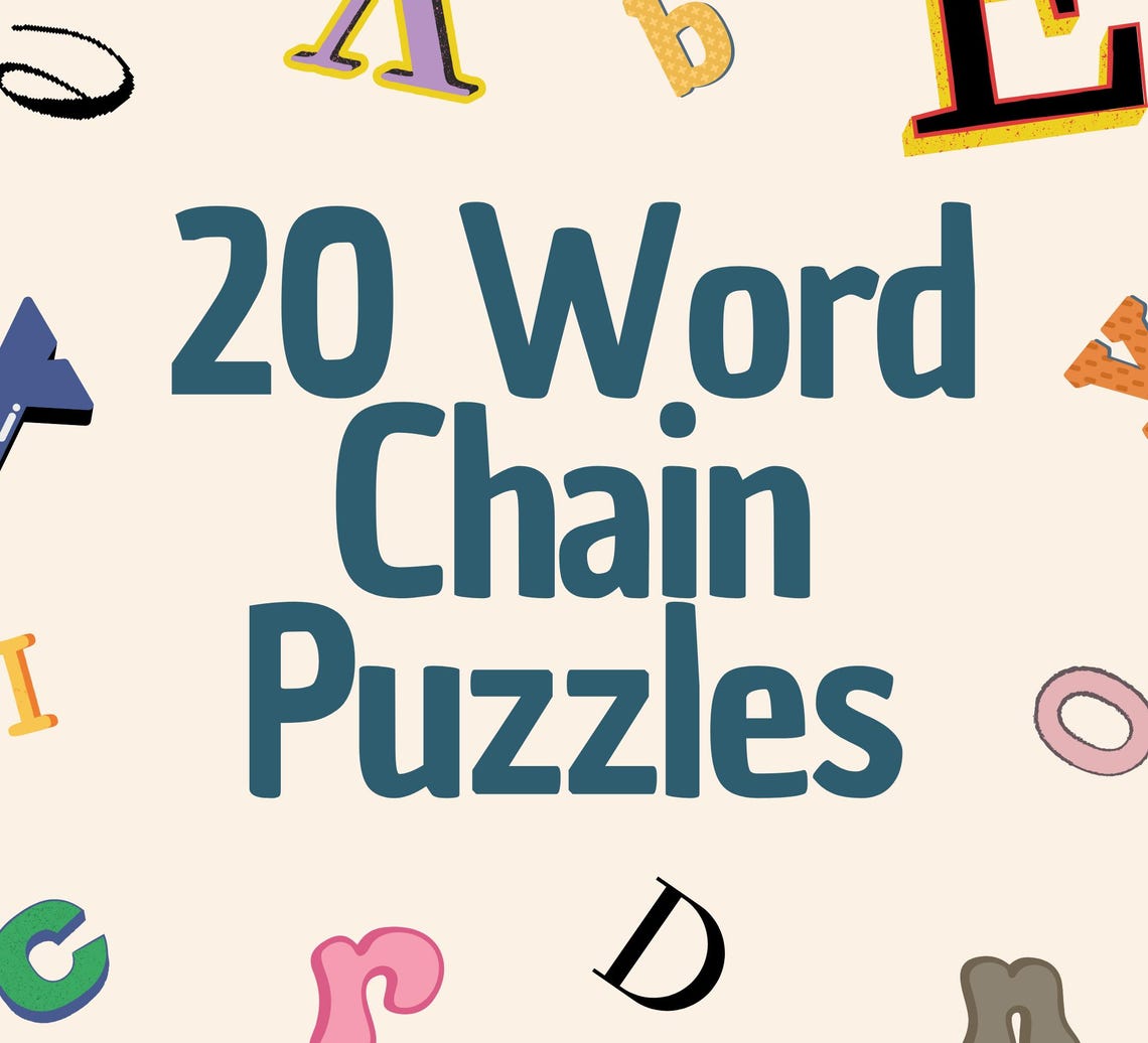 Word Chain Puzzle Game, Fun & Interactive Powerpoint Brain Teaser Game ...