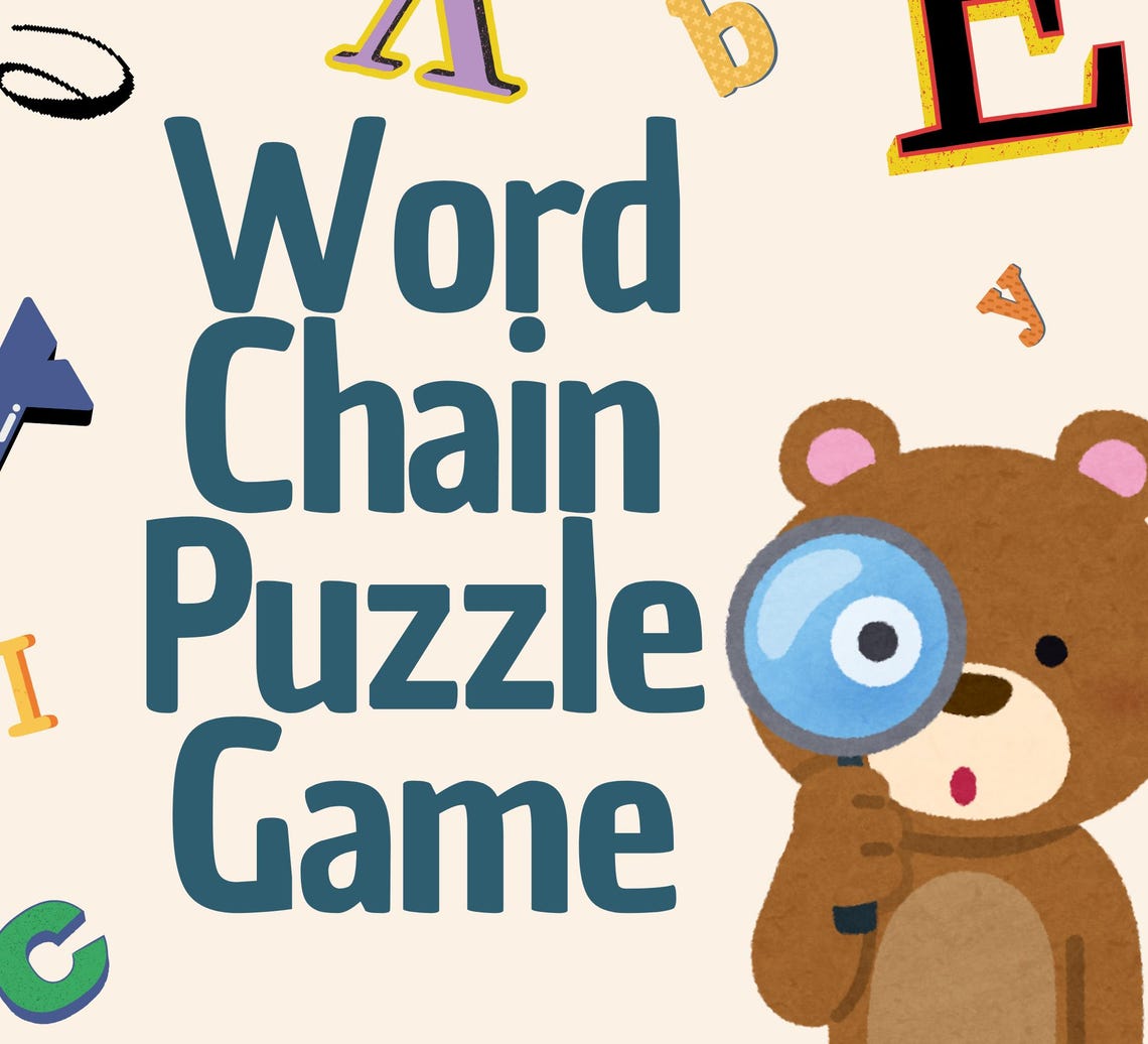 Word Chain Puzzle Game, Fun & Interactive Powerpoint Brain Teaser Game ...