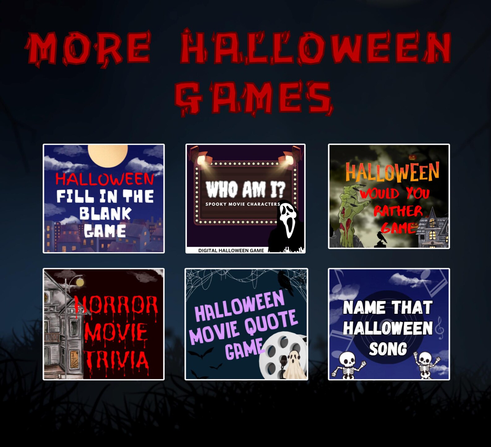 Halloween Hangman Game – 25 Spooky Words – Digital Download Powerpoint ...