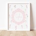 Custom Name Pink Flowers Vintage Frame Art, Girls Boho Nursery, Spring ...