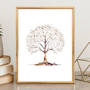 Brown Tree of Life Print, Watercolor Brown Tree of Life, Tree of Life ...