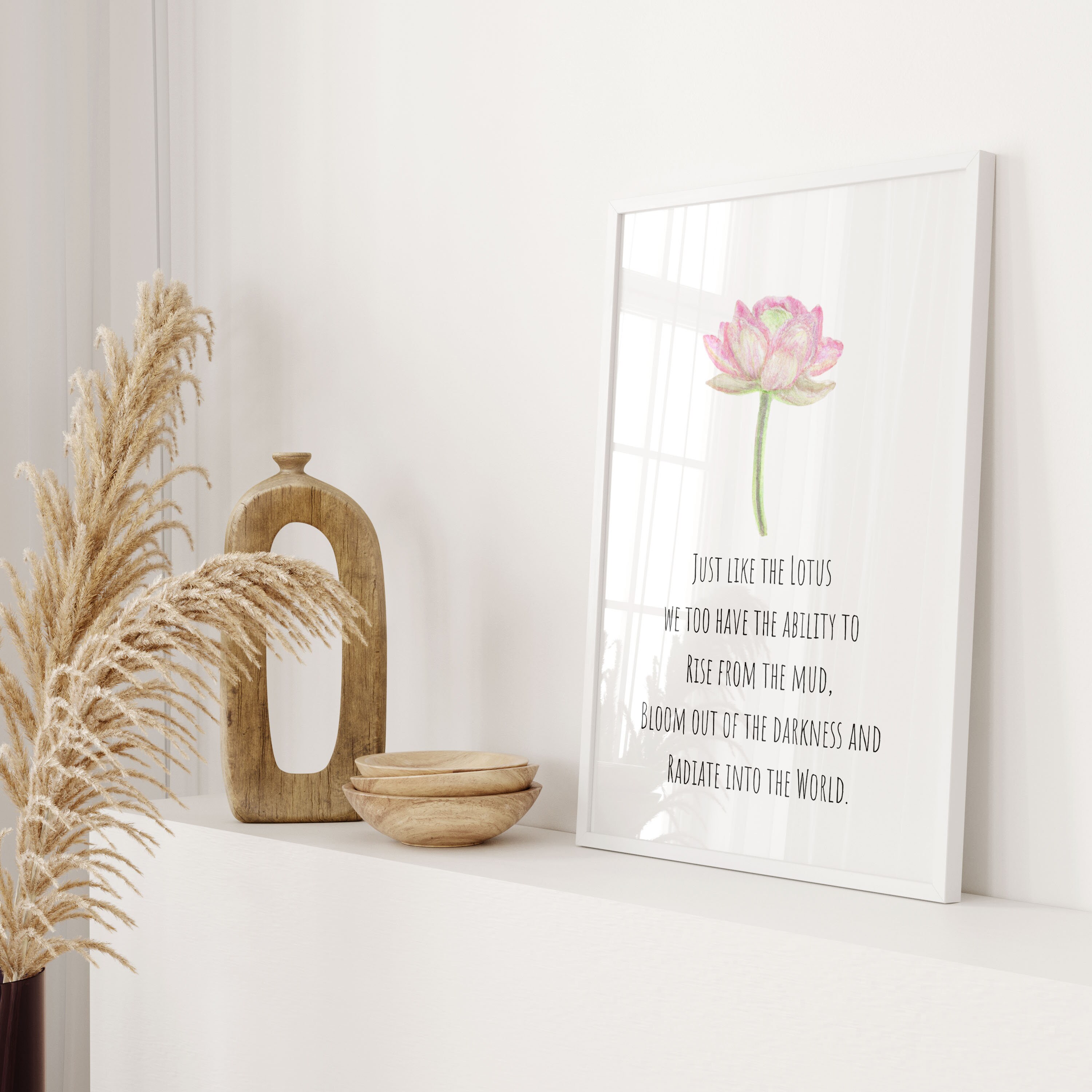 Just Like the Lotus Quote Print, Motivational Quote Wall Art, Buddha ...