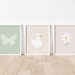 Set of 3 Daisy Flower Art, Girls Boho Nursery Daisies Art, Butterfly ...