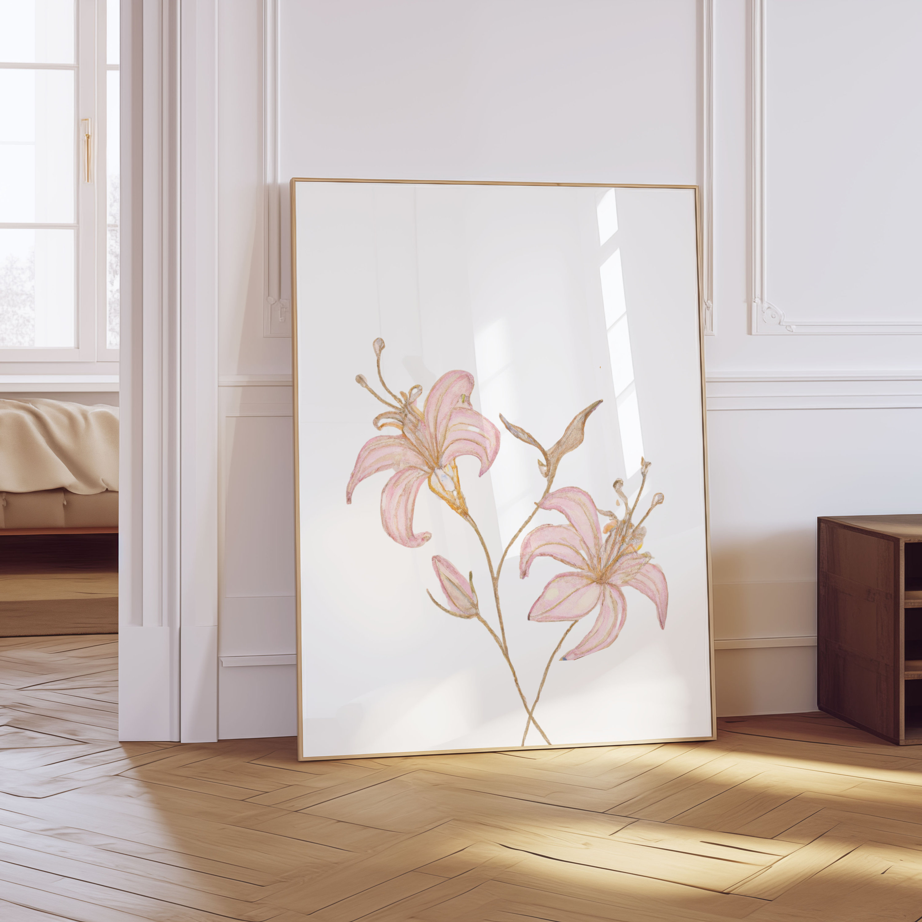 Light Pink Lilies Print, Spring Flower Prints, Floral Posters, Lily ...