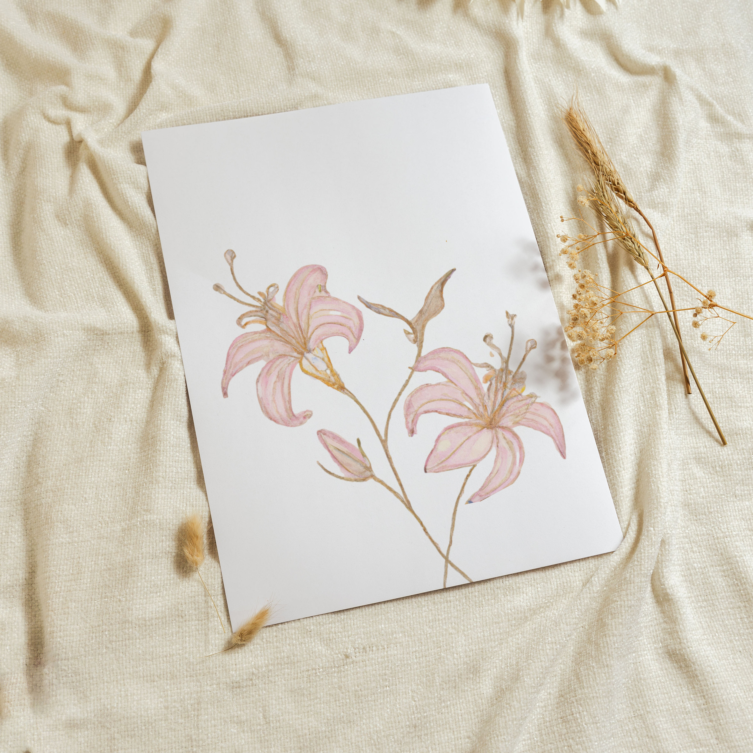 Light Pink Lilies Print, Spring Flower Prints, Floral Posters, Lily ...