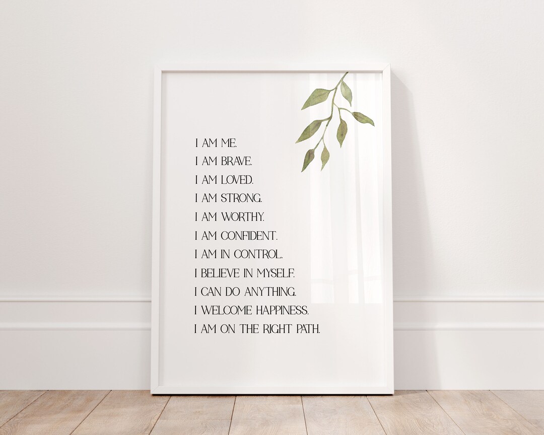 Positive Affirmations Minimal Print, Affirmation Posters, Printable ...