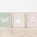 Set of 3 Daisy Flower Art, Girls Boho Nursery Daisies Art, Butterfly ...
