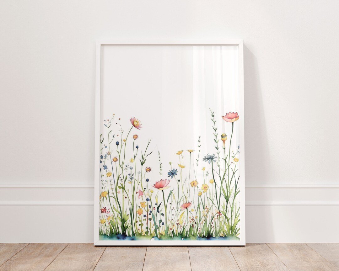 Colorful Wildflowers Print, Watercolor Flowers Posters, Wildflowers ...