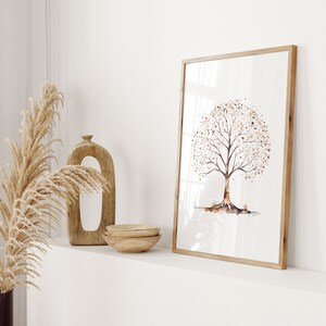 Brown Tree of Life Print, Watercolor Brown Tree of Life, Tree of Life ...