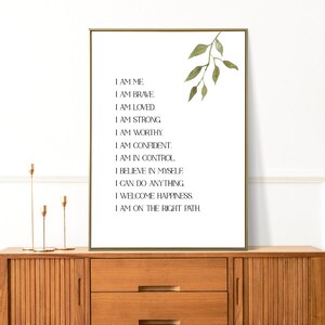 Positive Affirmations Minimal Print, Affirmation Posters, Printable ...