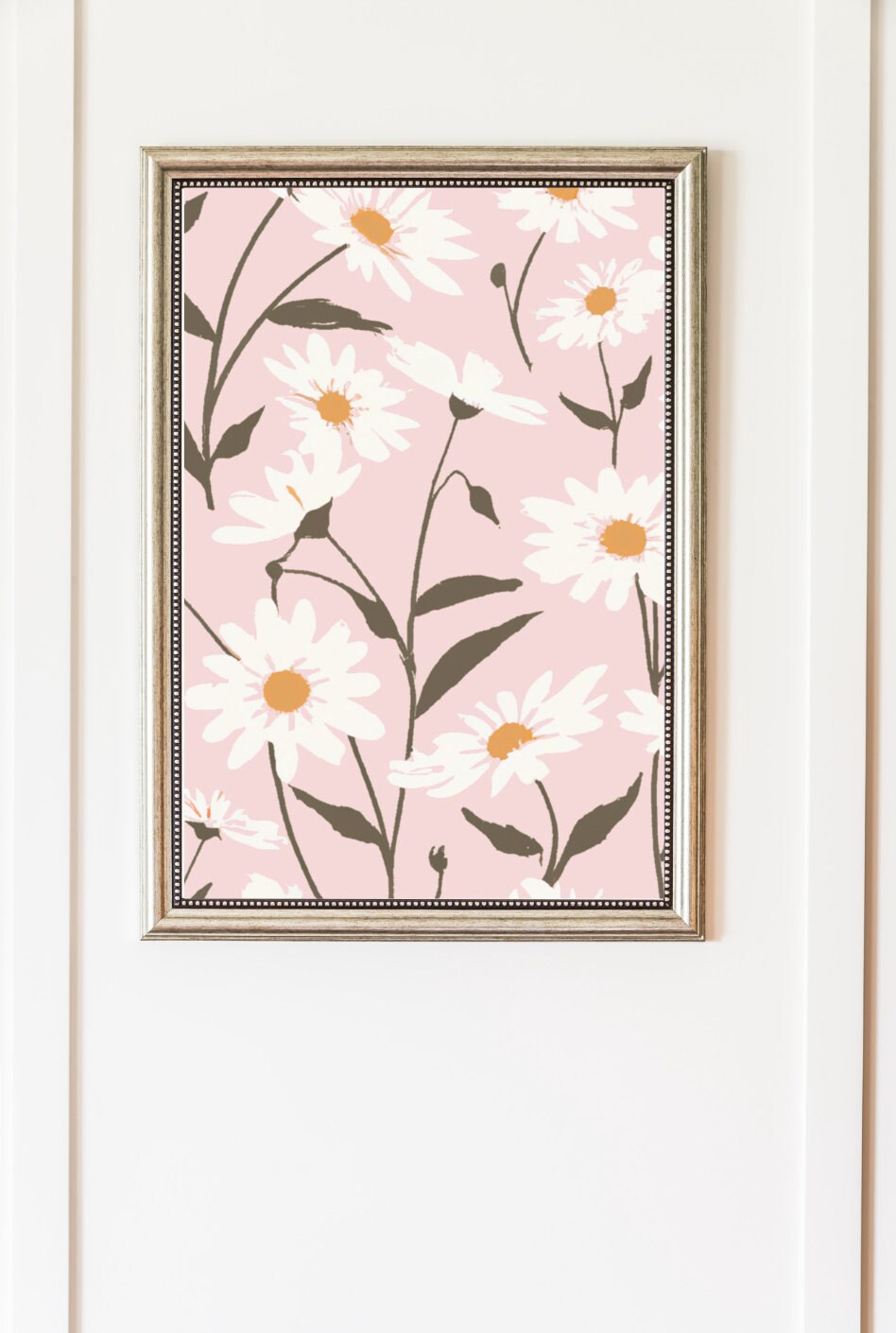 Daisies Floral Pink Printable Art Poster, Flower Posters, Pink ...