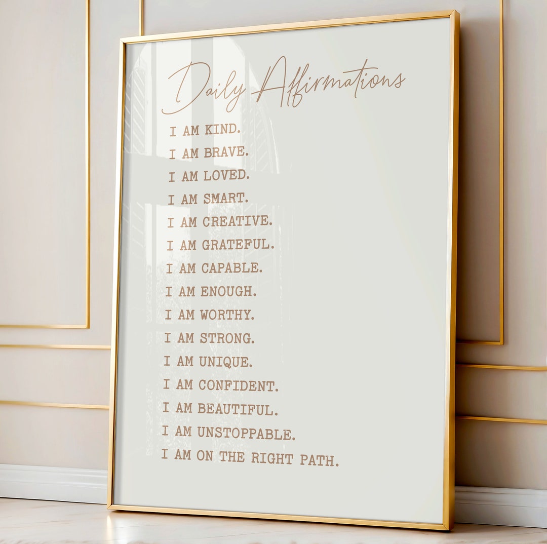 Daily Affirmations Beige Aesthetic, I AM Affirmations, Self Love ...