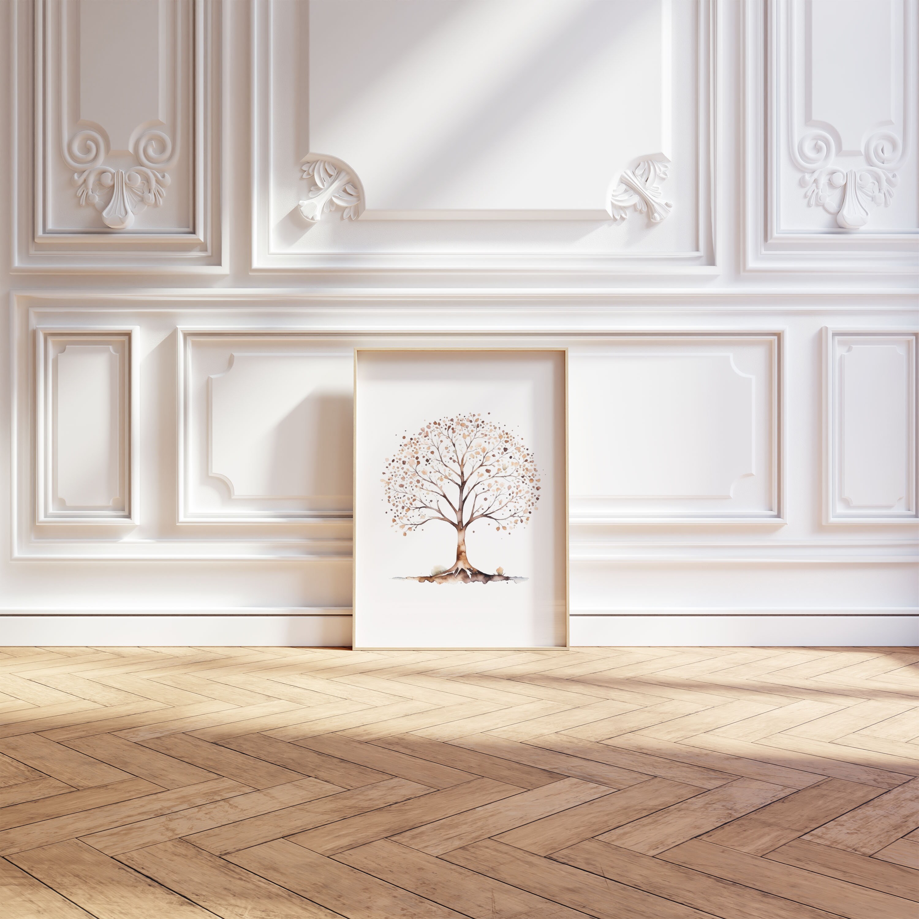 Brown Tree of Life Print, Watercolor Brown Tree of Life, Tree of Life ...