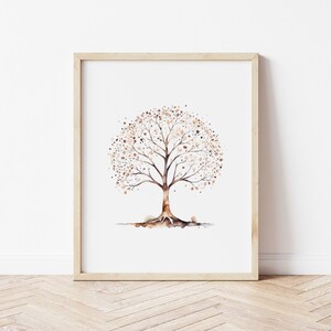 Brown Tree of Life Print, Watercolor Brown Tree of Life, Tree of Life ...