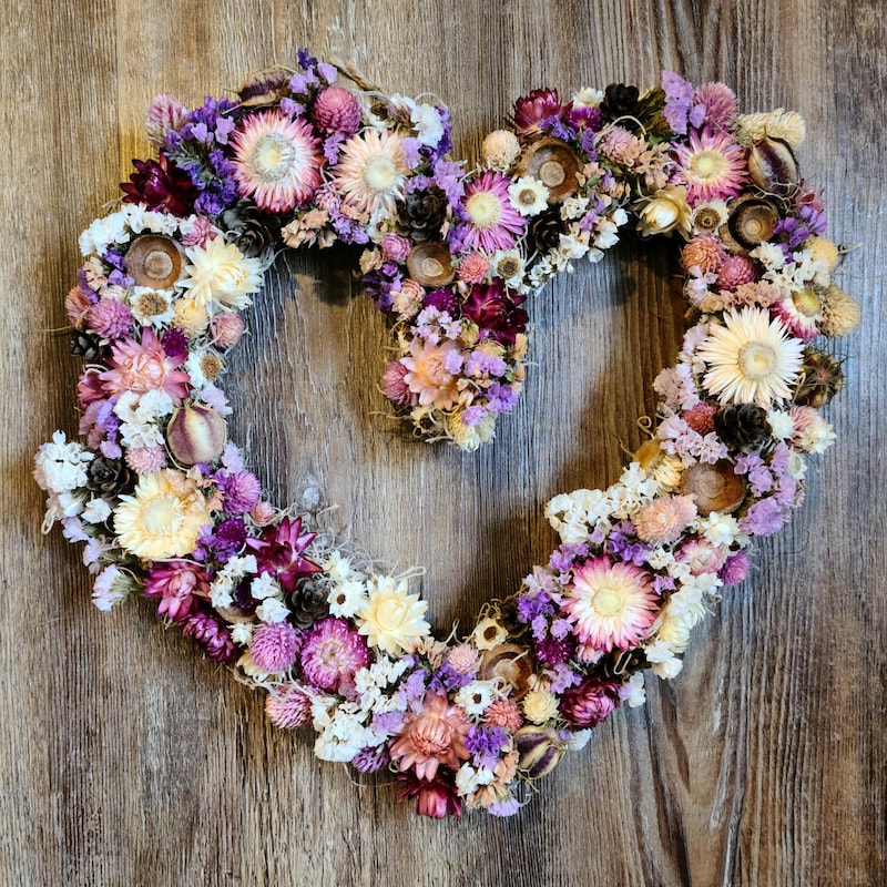 Flower Heart Wreath - Etsy