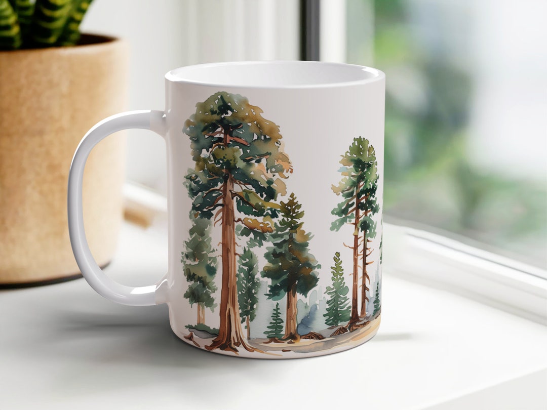Sequoia Majestic Tree Lover's Mug, Nature-inspired Ceramic Cup, Redwood ...