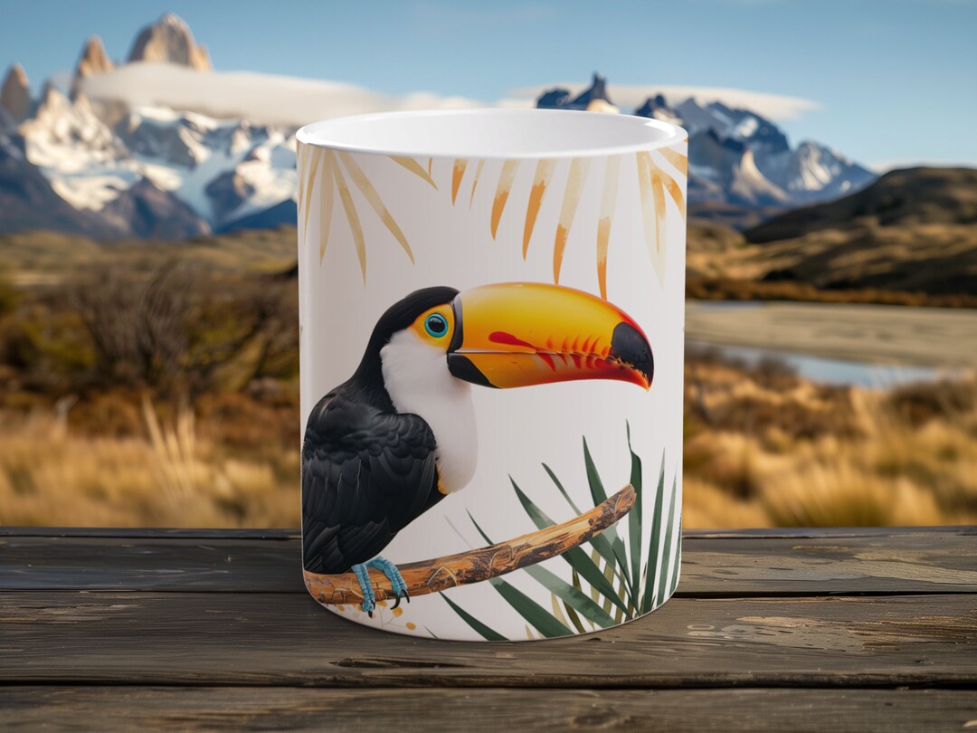 Toucan Mug Rainforest Watercolor Coffee Cup Birdwatcher Gift Tropical ...