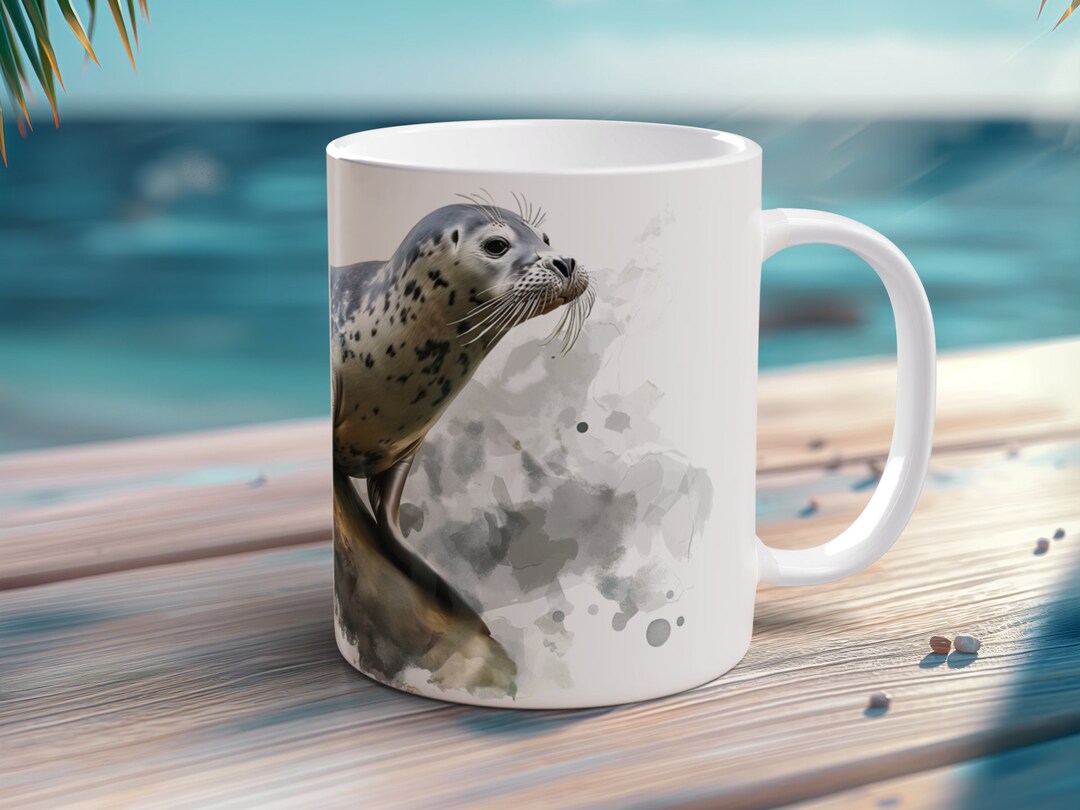Seal Serenity Mug Handcrafted Ceramic Coffee Cup Seal Admirer Gift ...