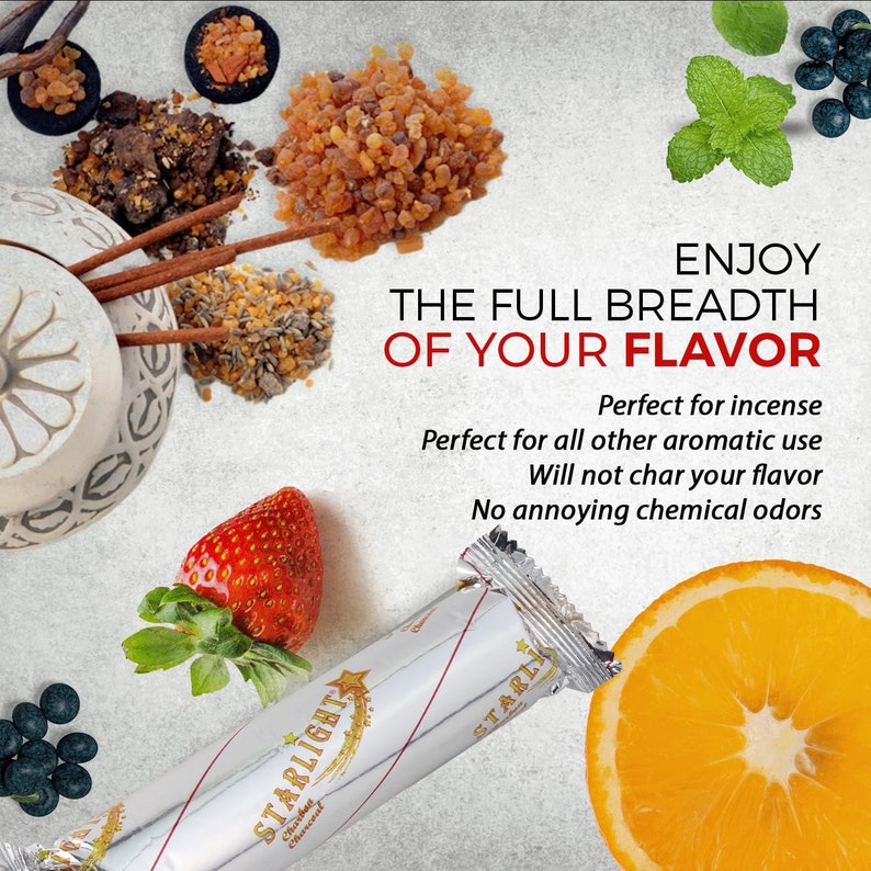 Starlight Charcoal Instant Light Charcoal Tablet 10 Roll -100 Tablet ...