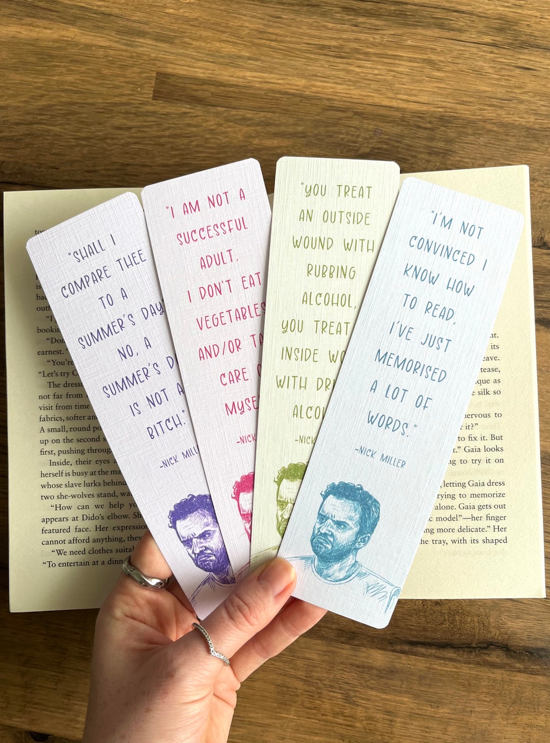 Nick Miller Bookmark Bundle | Pack of 4 New Girl Bookmarks - Etsy