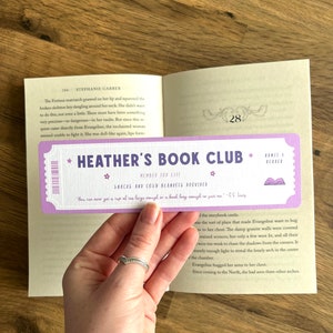 Personalised Book Club Bookmark | Custom Name Bookmark | Bookclub Gift ...