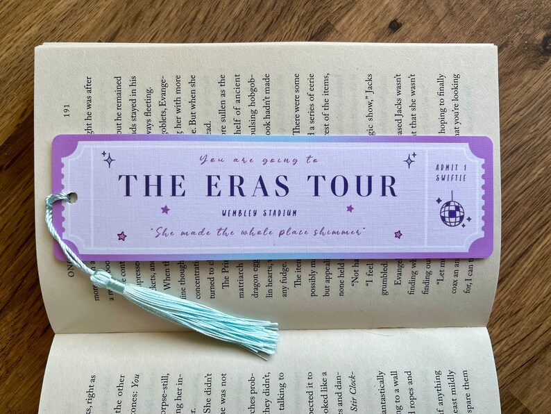 Eras Tour Ticket Bookmark Taylor Swift Bookmark Swiftie Bookmark - Etsy