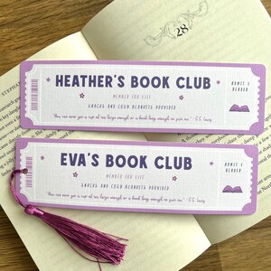 Personalised Book Club Bookmark | Custom Name Bookmark | Bookclub Gift ...