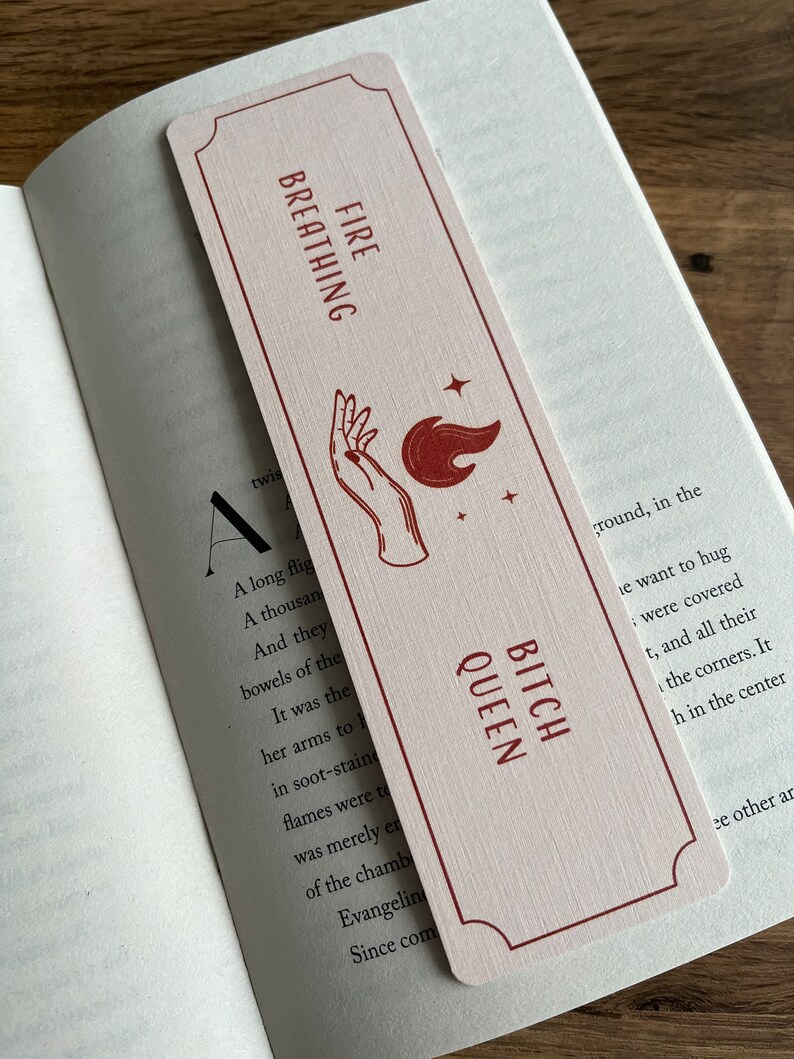 Throne of Glass Bookmark Fire Breathing Bitch Queen Bookmark Aelin ...