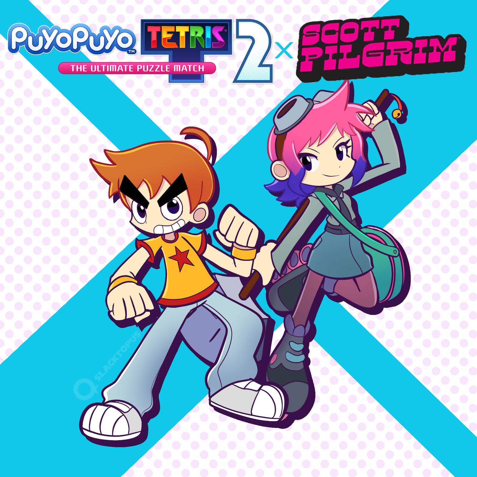 Scott Pilgrim/ramona Flowers Puyo Puyo Acrylic Keychain - Etsy