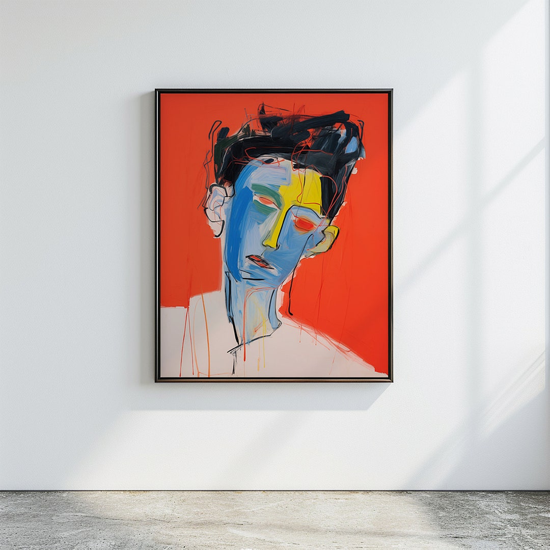 Abstract Colorful Human Portrait Painting Contemporary Modern Art for ...