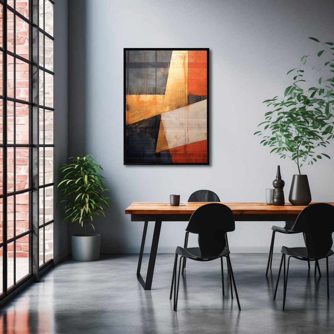 Abstract Gold Color Blocks Printable Painting Luxury Navy - Etsy