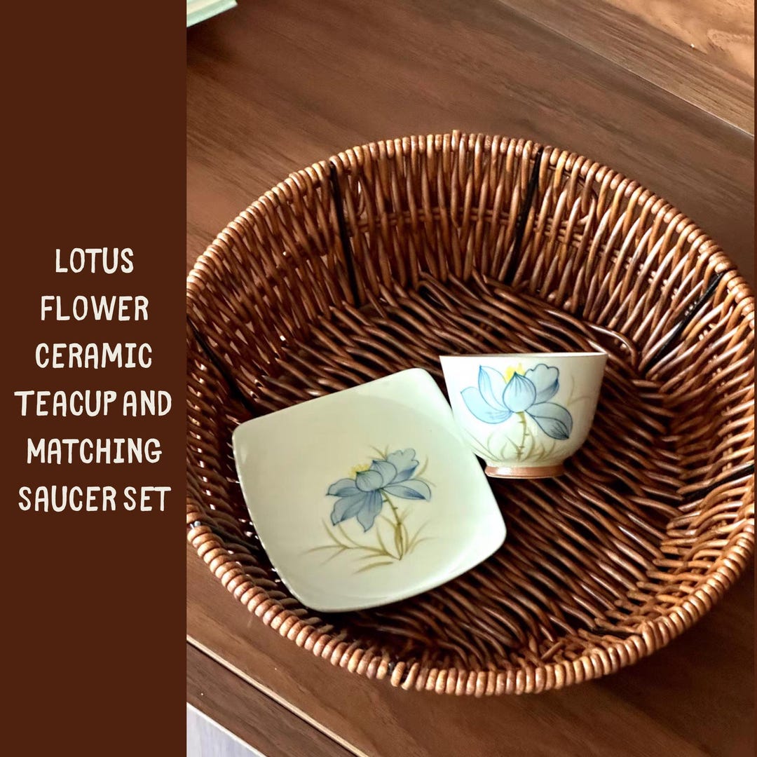 Hand-painted Lotus Flower Teacup Set: Ceramic Gongfu Tea Cup With ...