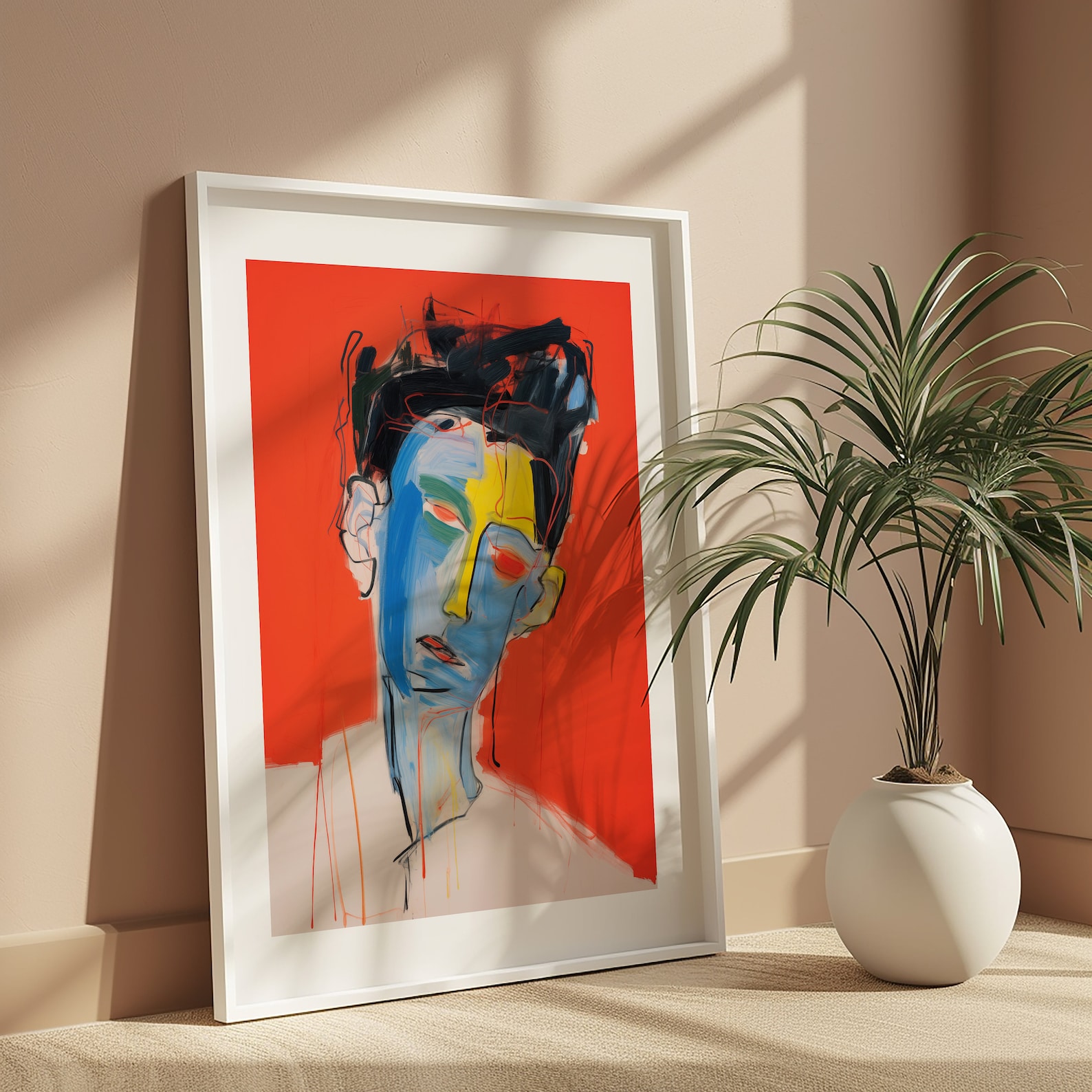 Abstract Colorful Human Portrait Painting Contemporary Modern Art for ...