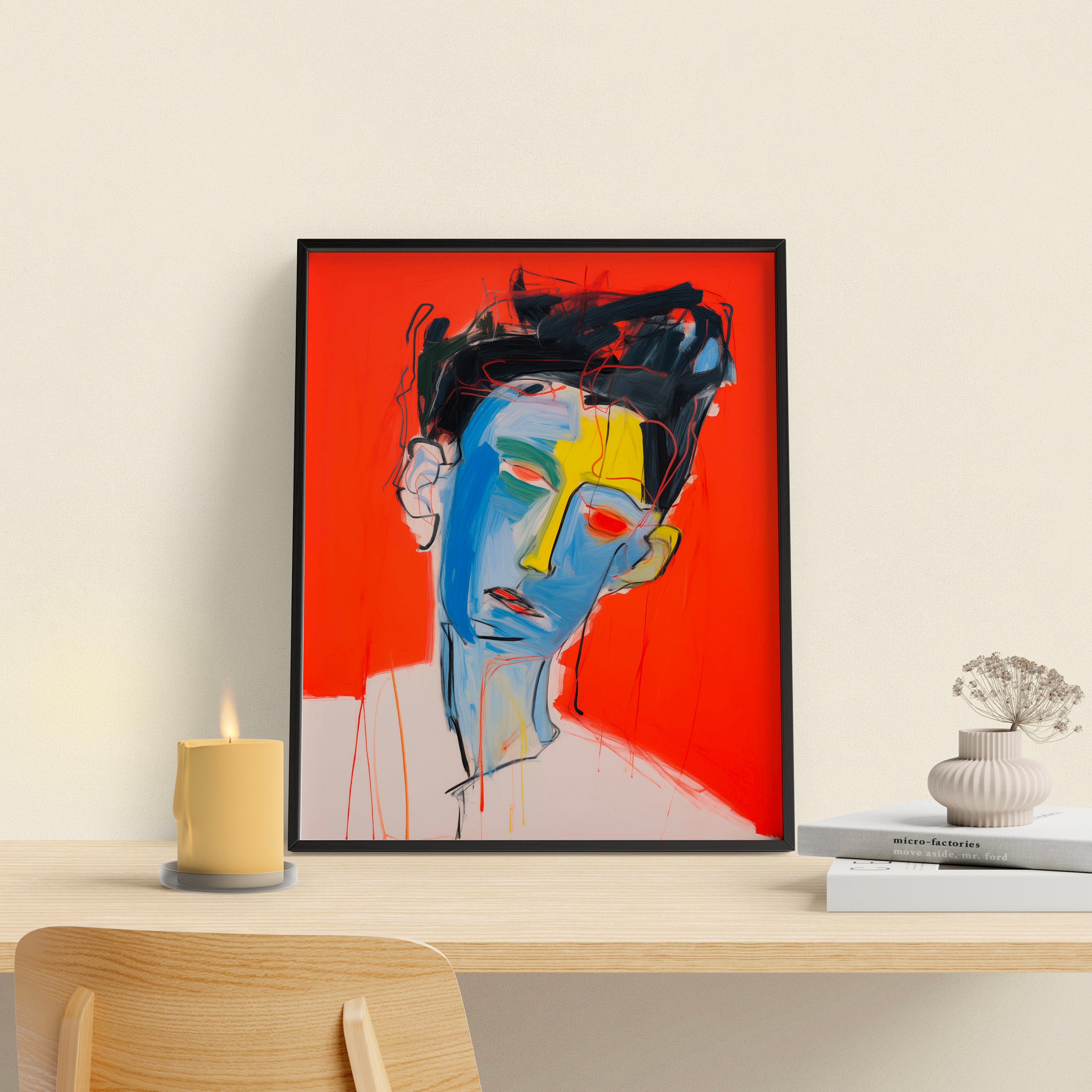 Abstract Colorful Human Portrait Painting Contemporary Modern Art for ...