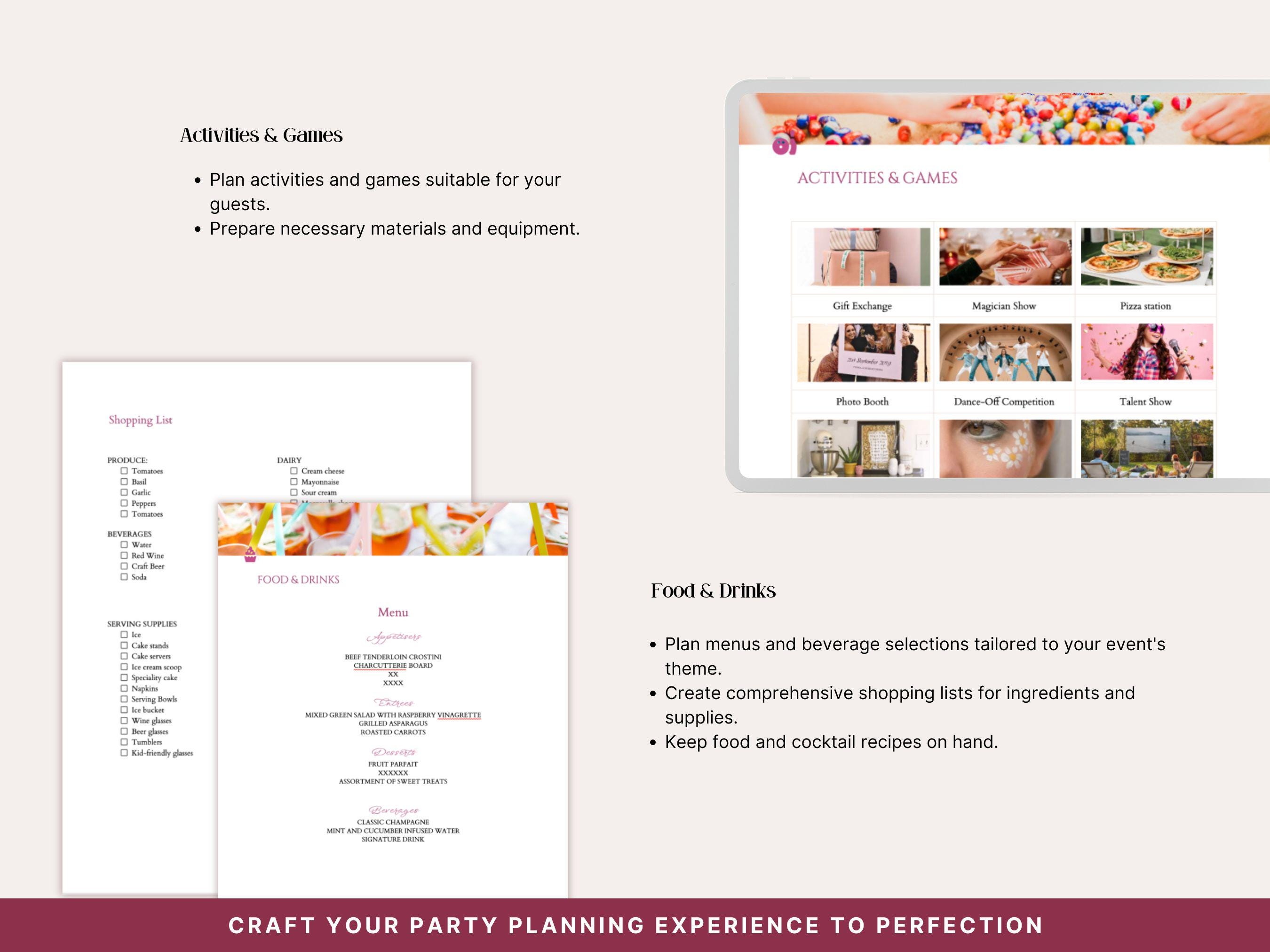 Google Docs Workbook Template, Party Planner, Party Digital Workbook ...