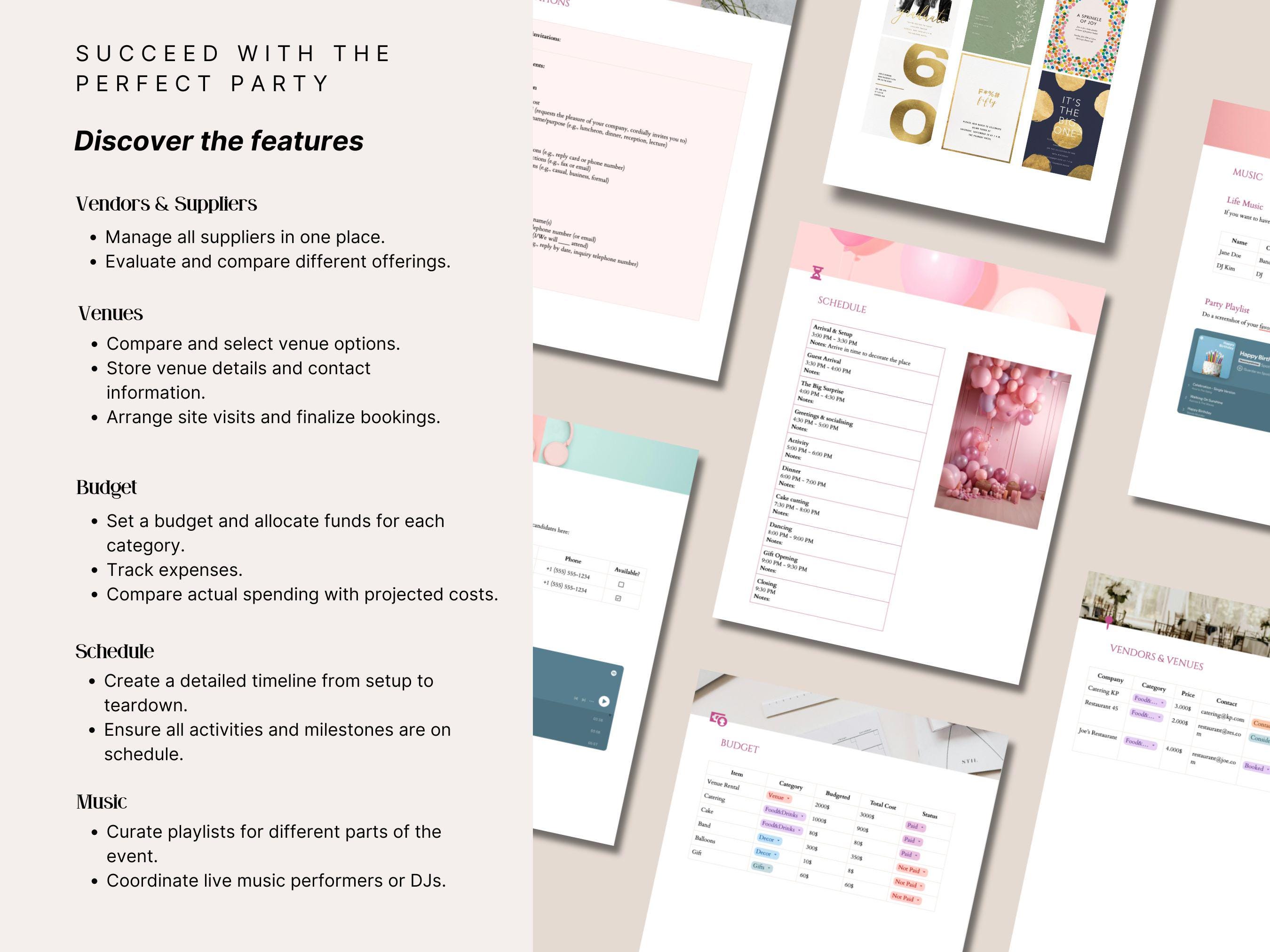 Google Docs Workbook Template, Party Planner, Party Digital Workbook ...