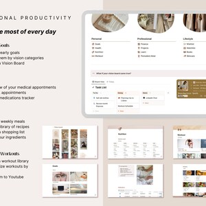 Beige Aesthetic Notion Template, Beige Notion Planner, Life Dashboard, Digital Planner ...