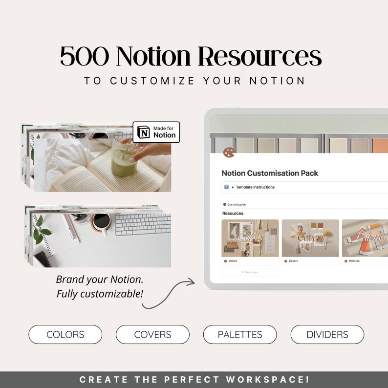 Notion Customization, Notion Covers Bundle, Notion Branding, Custom Notion, Aesthetic Notion ...