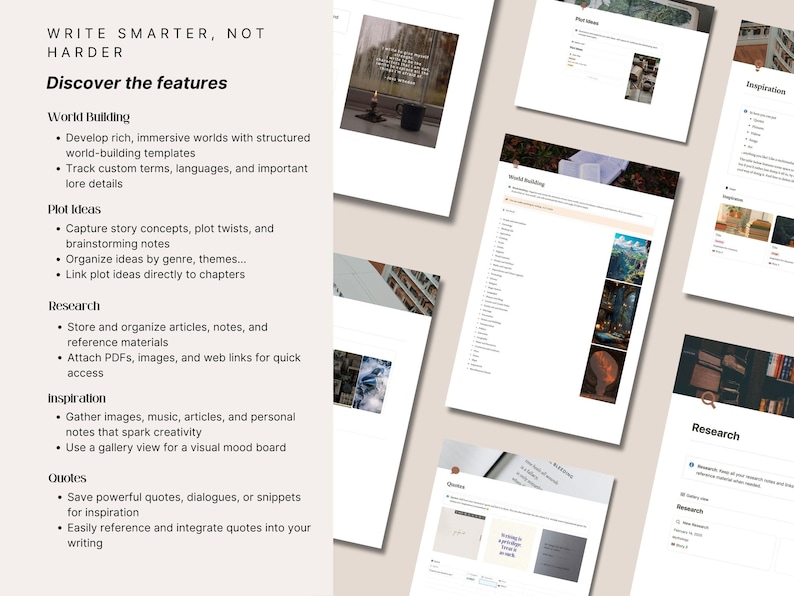 Notion Writing Template, Novel Planning Template, Book Writing ...