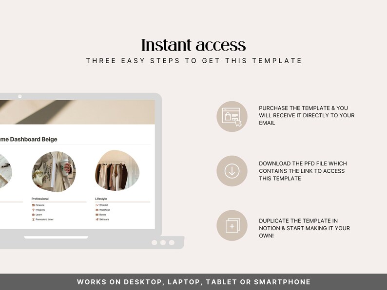 Beige Aesthetic Notion Template, Beige Notion Planner, Life Dashboard, Digital Planner ...